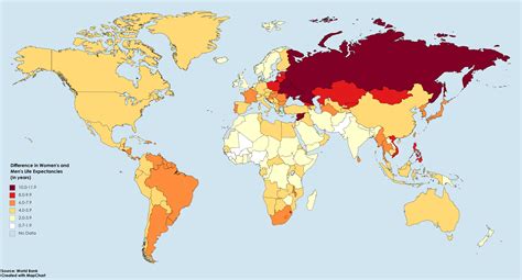 Oc Gender Disparity In Life Expectancy Rdataisbeautiful