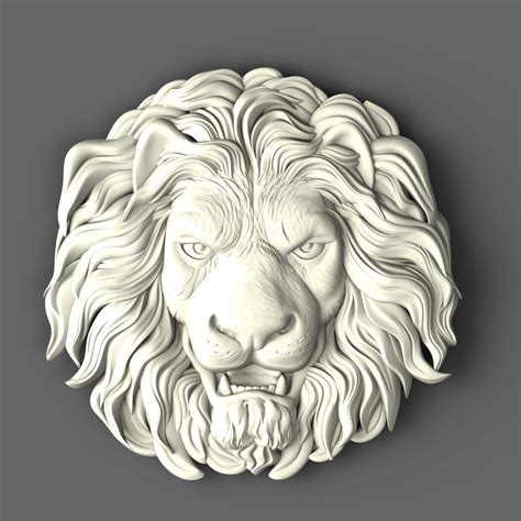 Lion Head Cnc 3d File Stl Format For Artcam Vectric And Etsy