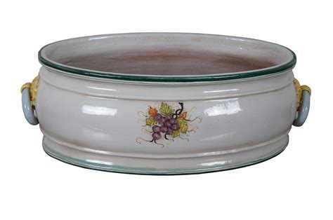 Vintage Italian Bellocci Ceramic Tuscan Pottery Planter Jardiniere