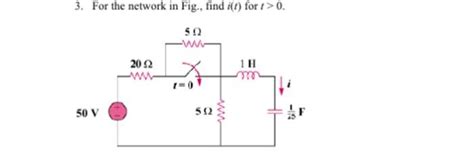 solved 3 for the network in fig find i t for t 0 4