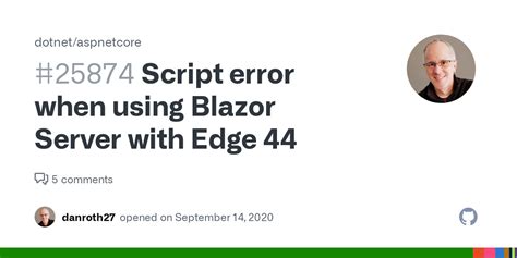 Script Error When Using Blazor Server With Edge 44 · Issue 25874
