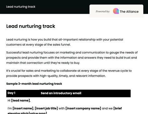 Lead Nurturing Track Template Free Download