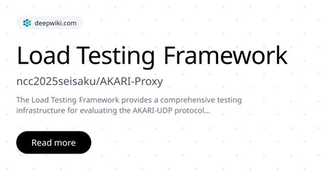 Load Testing Framework Ncc2025seisakuakari Proxy Deepwiki