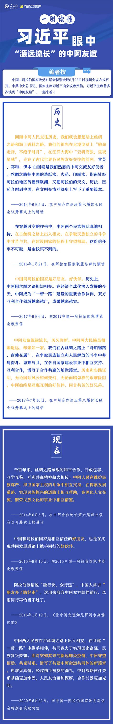 一图读懂：习近平眼中“源远流长”的中阿友谊 国内频道 内蒙古新闻网