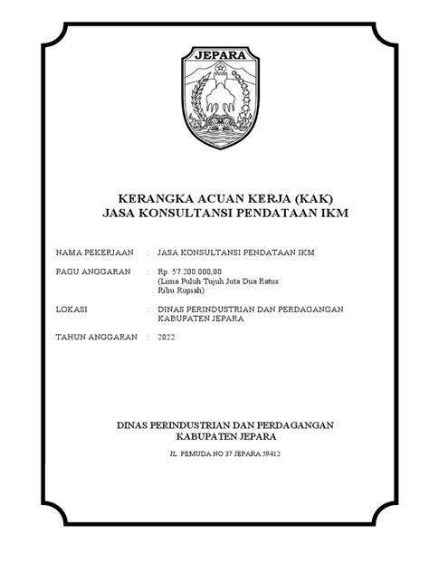 Kak Pendataan Ikm Kecamatan Mayong Kecamatan Nulamsari Dan Karimun