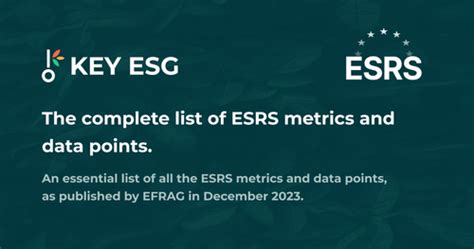 The Complete List Of Esrs Metrics And Data Points