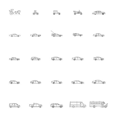 Set Of Vehicle Outlines 834697 Vector Art At Vecteezy