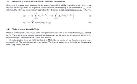 Solved M File To Generate One Sinusoid Write A Function Chegg