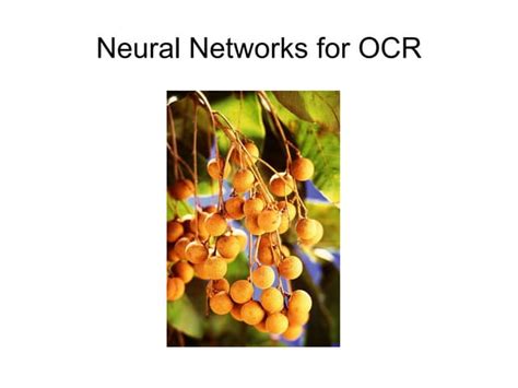 Neural Networks For Ocr Odp
