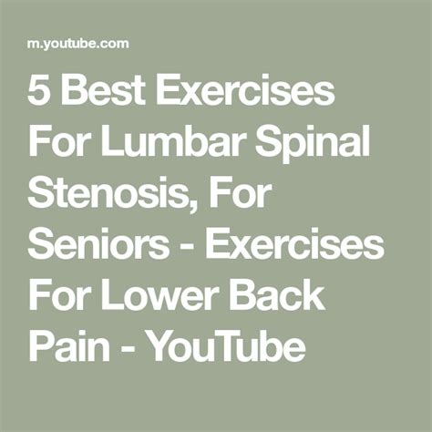 5 Best Exercises For Lumbar Spinal Stenosis For Seniors Exercises For