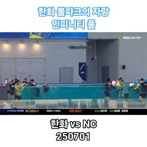 더운 날씨에 시원하게 야구 직관하는 대전 볼파크 인피티니풀한화 Vs Nc 250701야구쇼츠 한화생명볼파크 한화이글스 Youtube