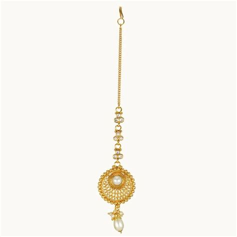 Antique Temple Tikka With Matte Gold Plating 224369 At ₹ 560piece