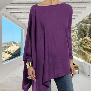 Womens Long Sleeved Solid Color Pullover T Shirt Cozymoo