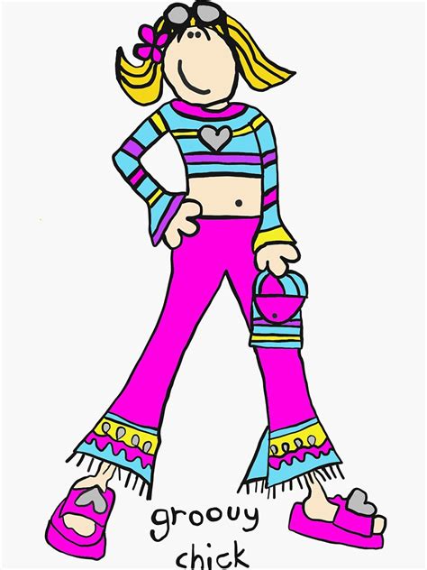 Groovy Chick Sticker Sticker For Sale By Katiedunleyx Redbubble