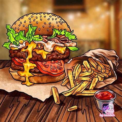 Burger And Fries Food Illustrations Food Art Food Drawing