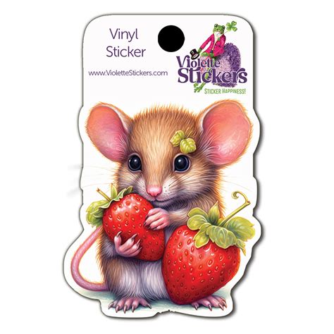 Strawberry Mouse Vinyl Sticker Decal Sticker Planet
