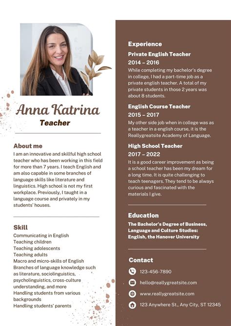 Resume Format For Teacher Free Vector Teacher Resume Template Design