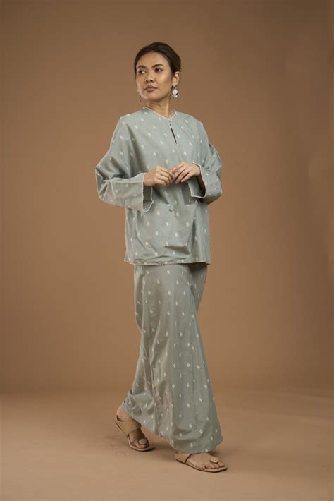Embun Ss Kurung Pockets Set Sueka Sueka