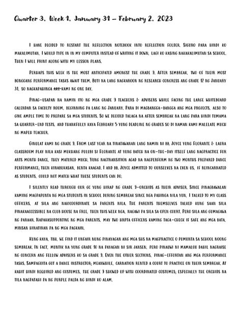 Reflection Notebook Pdf