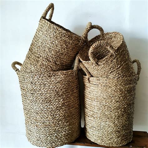 Woven Natural Straw Grass Basket Set Canggu And Co