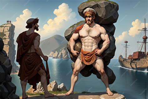 Premium Ai Image Cyclops From Homers Odyssey Standing On An Ancient