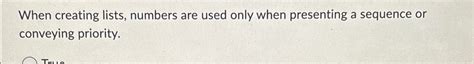 Solved When Creating Lists Numbers Are Used Only When