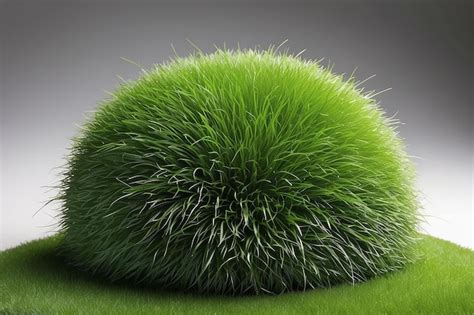 Premium Photo Green Grass Ball Isolated On White
