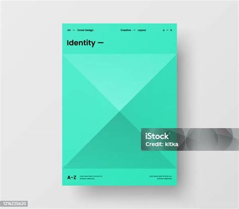 놀라운 비즈니스 프리젠 테이션 벡터 A4 수직 방향 전면 페이지 모형 현대 기업 보고서는 추상적 인 기하학적 일러스트 디자인