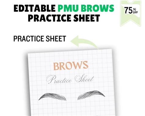 Microblading Brow Patterns Hair Strokes Practice Transition Patterns