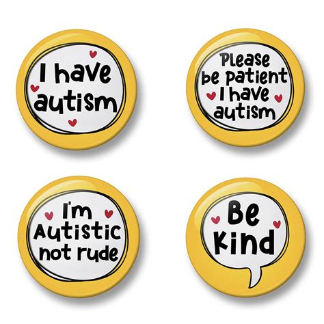 Autismus Ansteckbutton Set 4 Anstecknadeln 32 Mm Oder 44 Mm 32mm