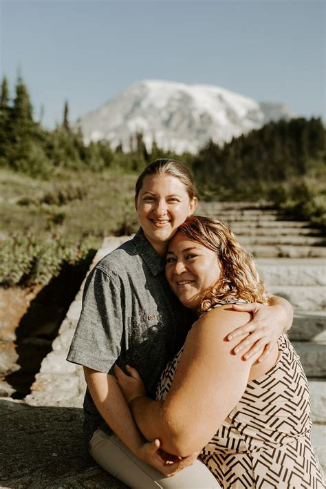 Sunrise Same Sex Mount Rainier Couples Session