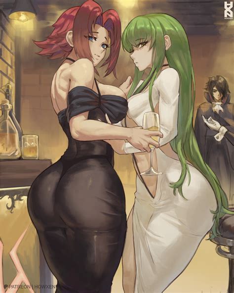 Cc Lelouch Vi Britannia And Kouzuki Kallen Code Geass Drawn By