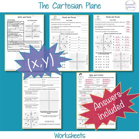 Cartesian Plane Coordinate System Plotting Points Warm Up Worksheets Year 5 6 Math Bundle