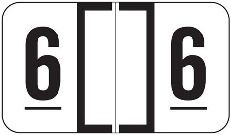Jeter 0300 Series Numeric Labels White Number 6 500 Labelsroll