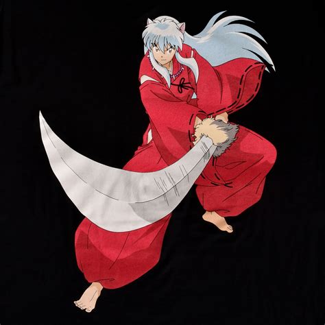 Inu Yasha Sword T Shirt Black Inuyasha Elbenwald