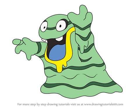 How To Draw Alolan Grimer From Pokemon Pokemon Step By Step