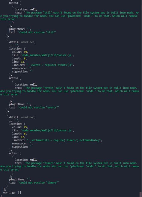 The Package X Wasnt Found On The File System But Is Built Into Node