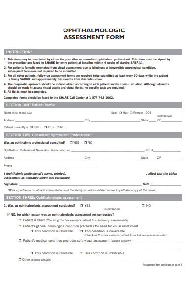 Free Printable Optometry Forms