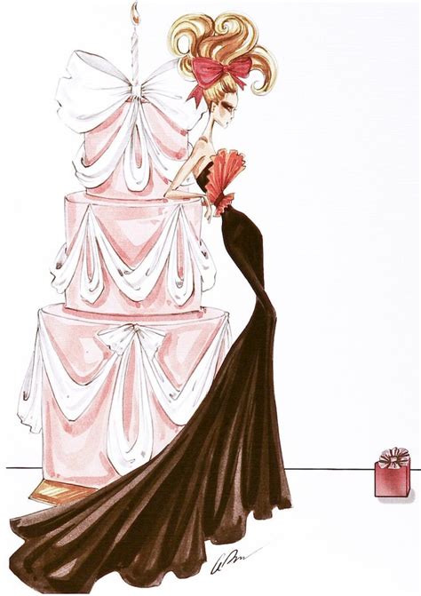 Birthday Cake Arte De Ilustración Feliz Cumple Femenina