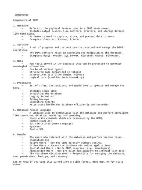 components of dbms pdf