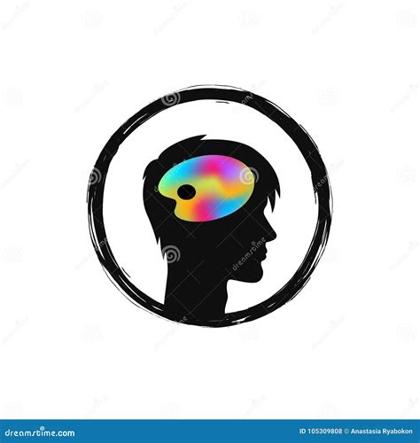 Artist Logo Vector Circle Boy Palette Stock Vector Illustration Of