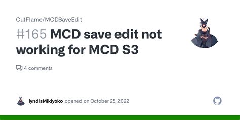 Mcd Save Edit Not Working For Mcd S3 · Issue 165 · Cutflame