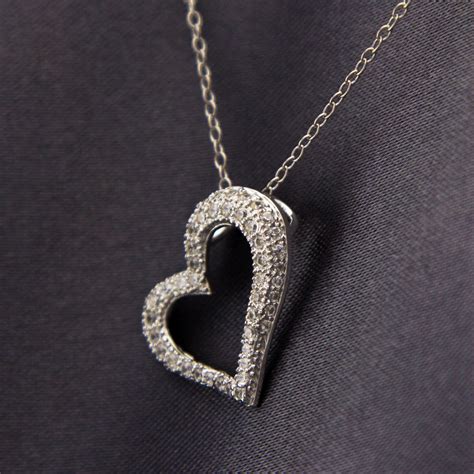 Sterling Silver White Cz Heart Pendant Property Room