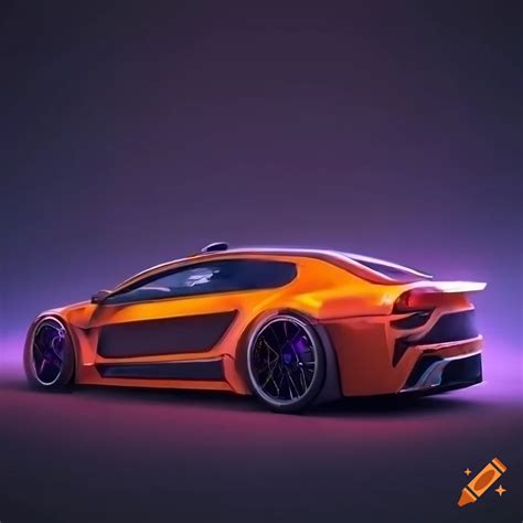 Highly Detailed Orange And Grey Car Cyberpunk 300 Mm Camera Photorealistic
