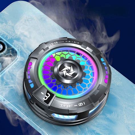 1pc Black Semiconductor Cooling Fan With Digital Display Magnetic