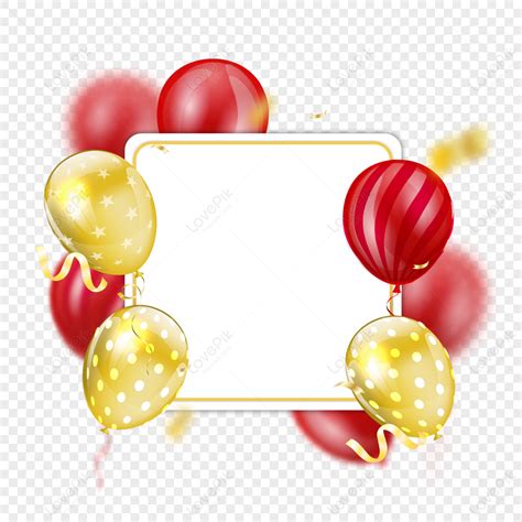 Birthday Balloon Red Square Bordercongratulationscelebrationframe