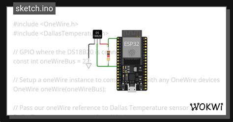 ESP32 DS18B20 Thingspeak Wokwi ESP32 STM32 Arduino Simulator