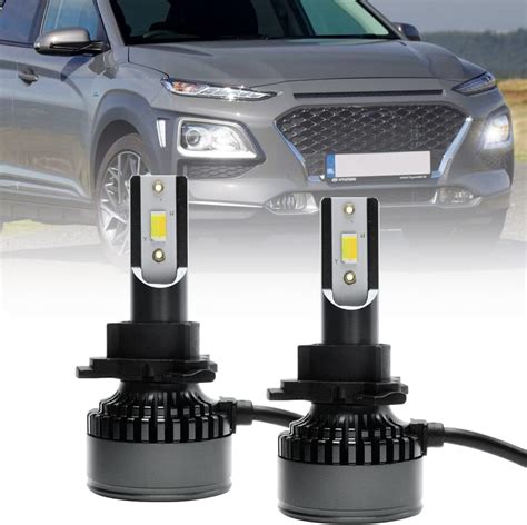 Nslumo Led H7 Kit De Faros Delanteros Para Hyundai I30 Kona Santa Fe Blanco Ámbar Switchback