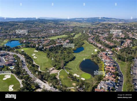 Aerial View Above Coto De Caza Development And Golf Course In Orange