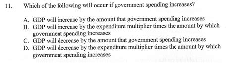 solved which of the following will occur if government